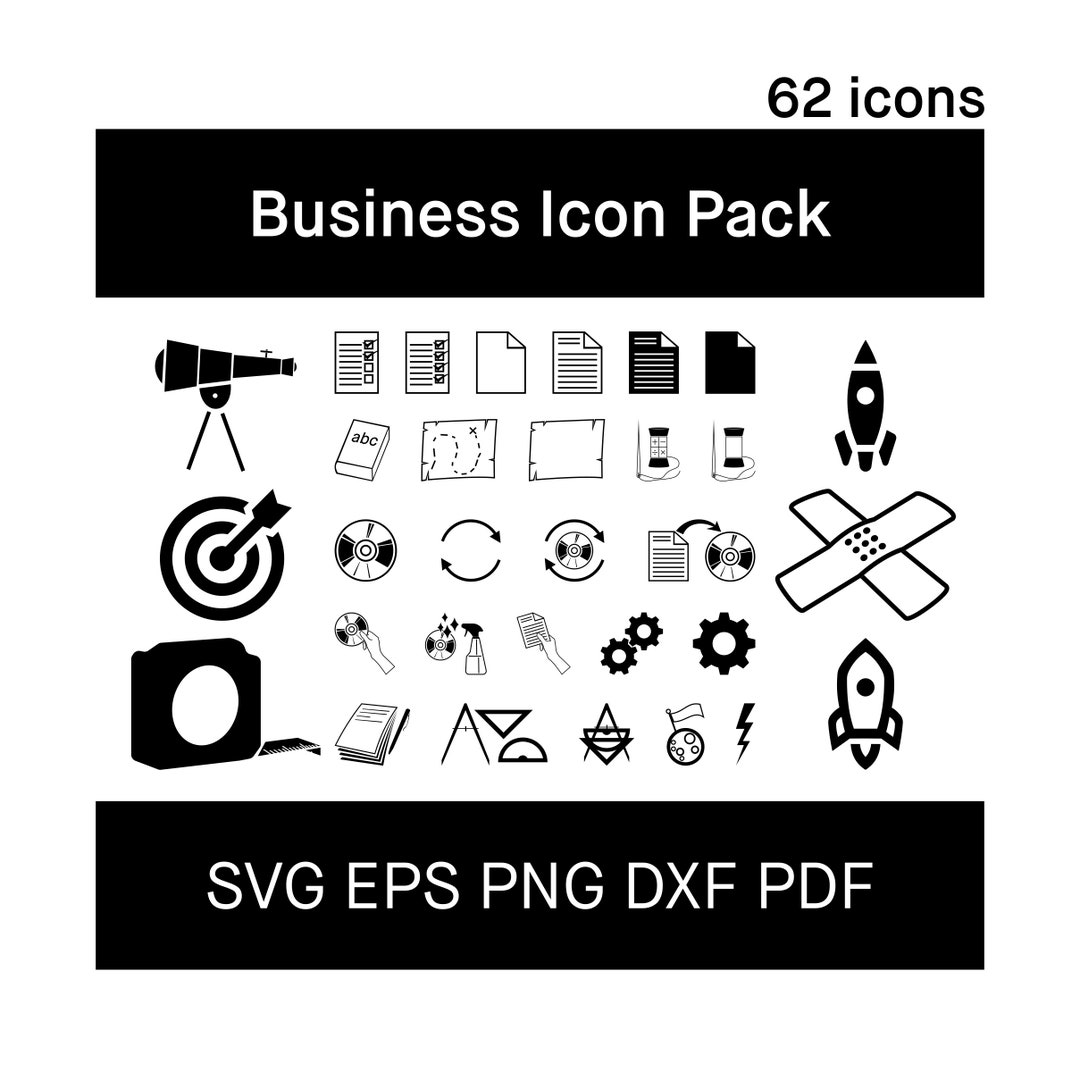 Business Icon Pack 62 Icons - Etsy