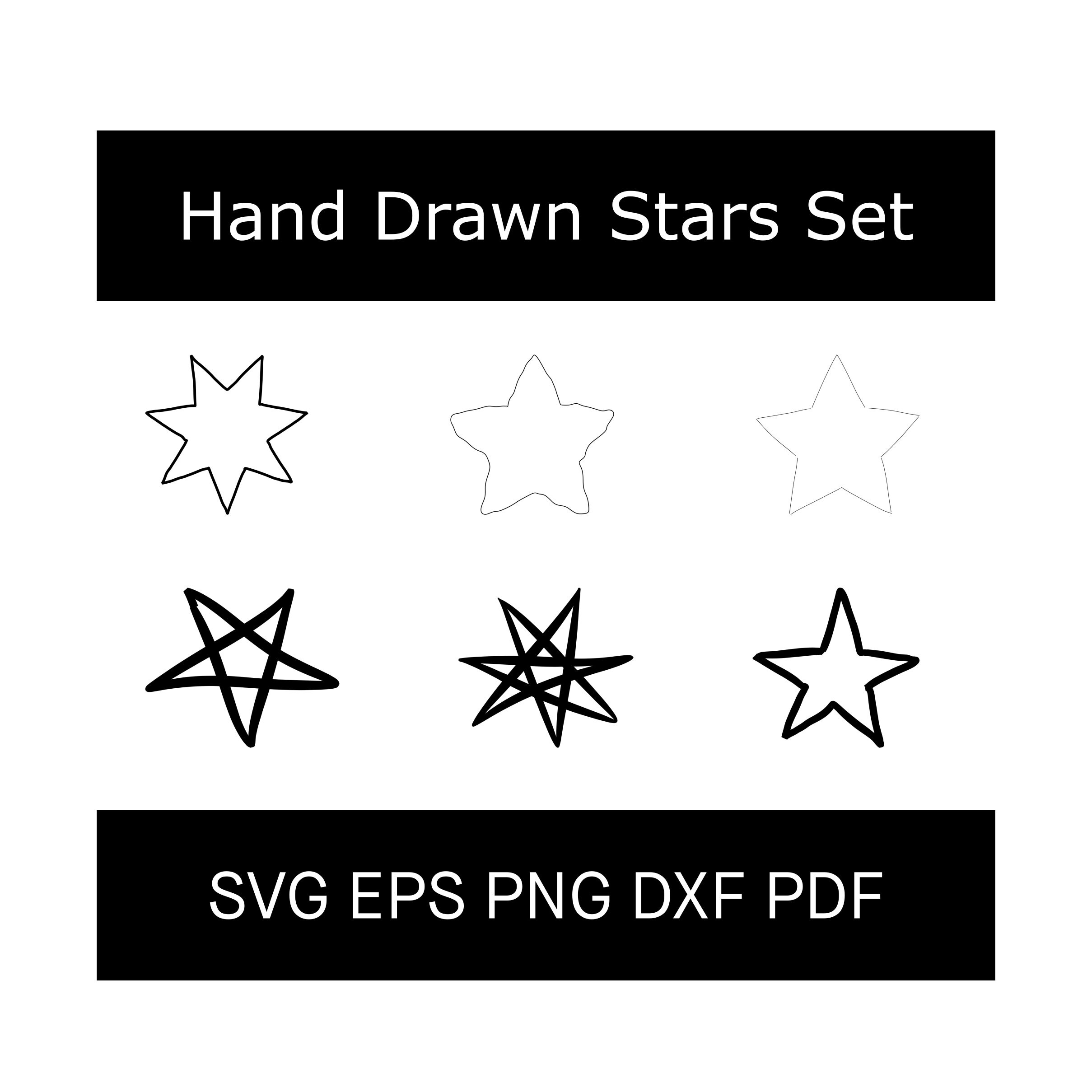 Hand Drawn Stars Set - Etsy