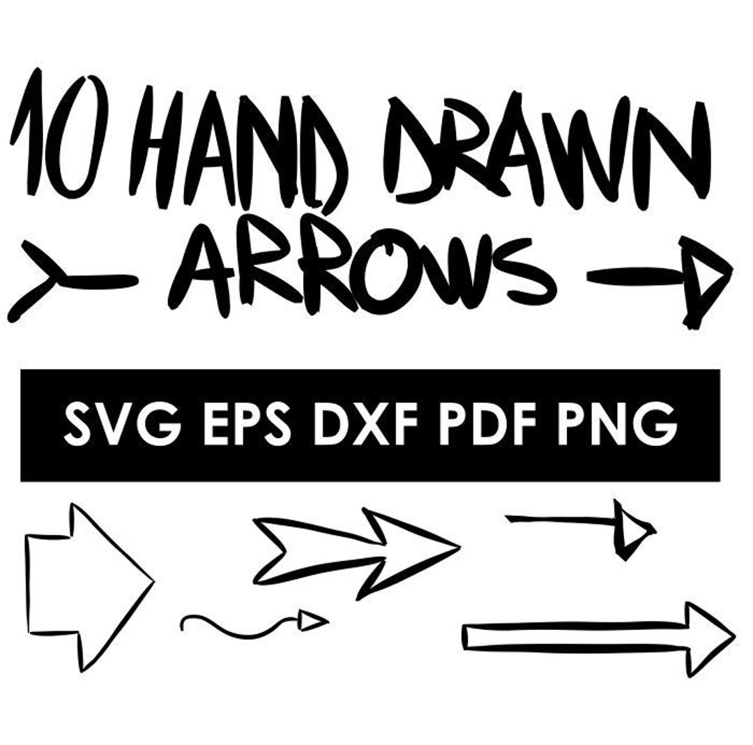 Hand Drawn Arrows Bundle Svg Eps Pdf Dxf Png - Etsy