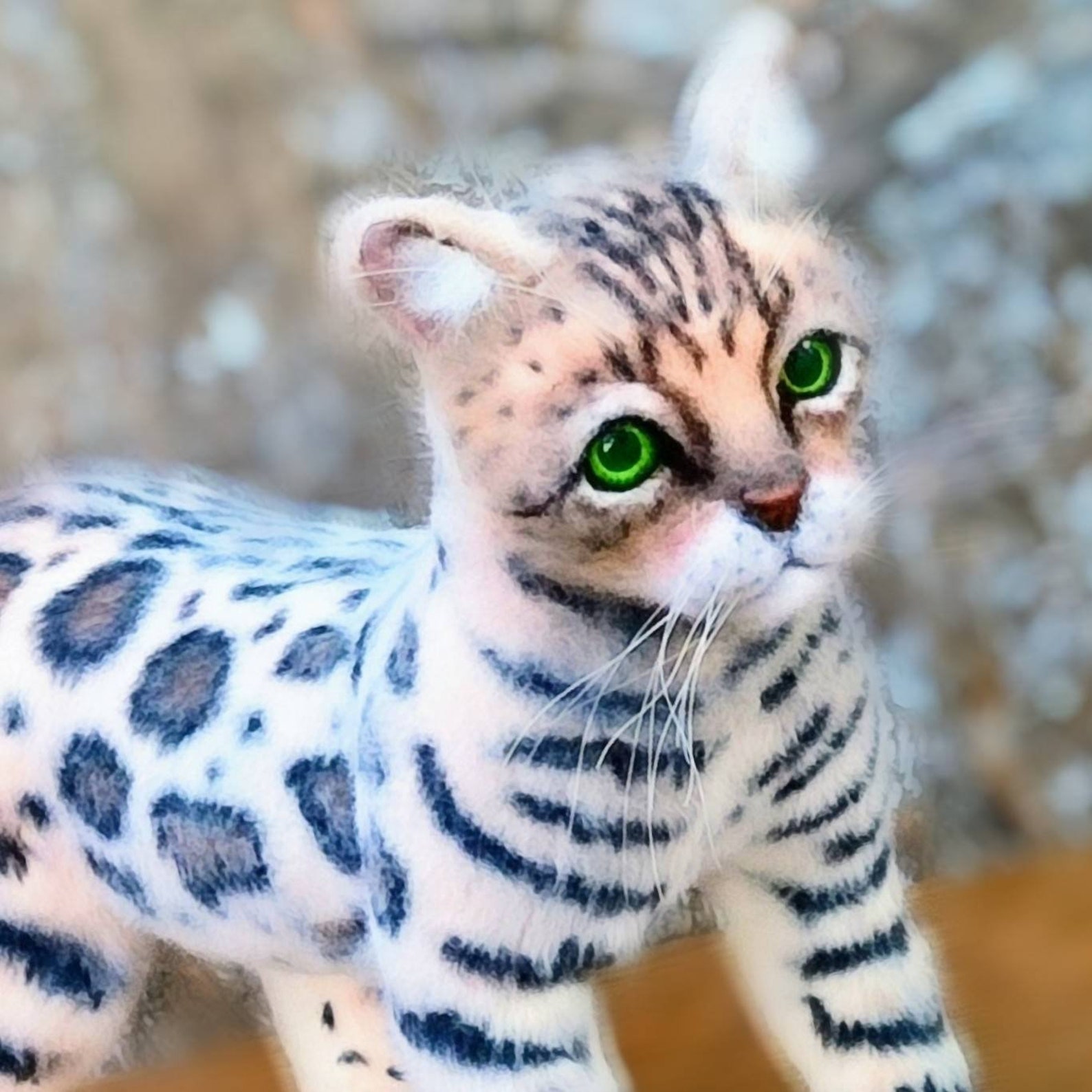 Realistic bengal kitten naturalistic cat figurine plush toy | Etsy