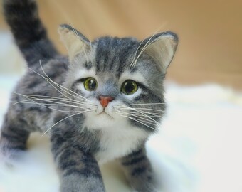 Realistic Plush Bengal Kitten, Cat Art Doll, Soft Sculpture Pet ...