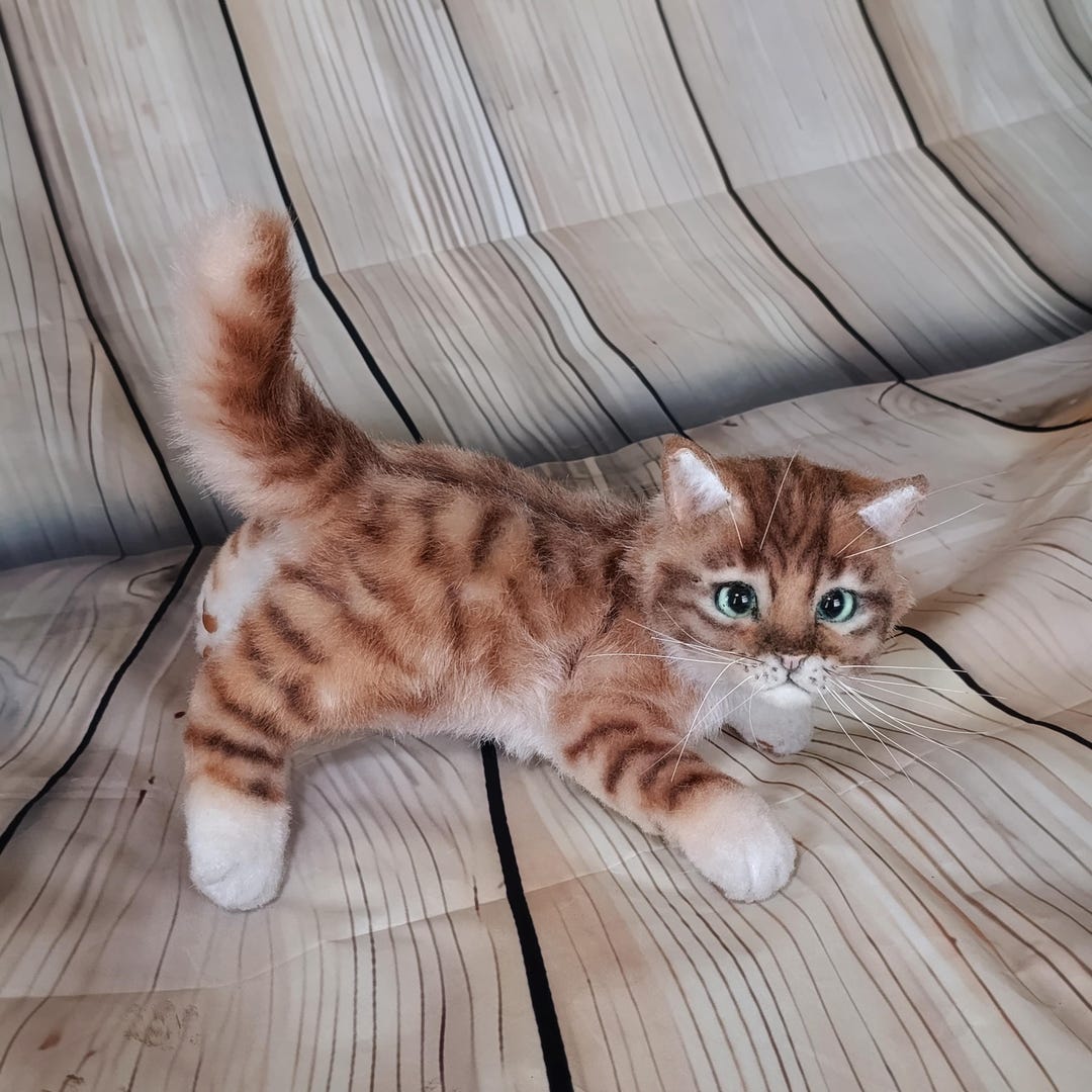 Realistic Ginger Kitten Plush: Posable Faux Fur Cat Figurine - Etsy