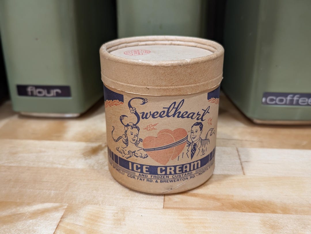 Vintage Sweetheart Ice Cream Pint Container Ca 1950s - Etsy