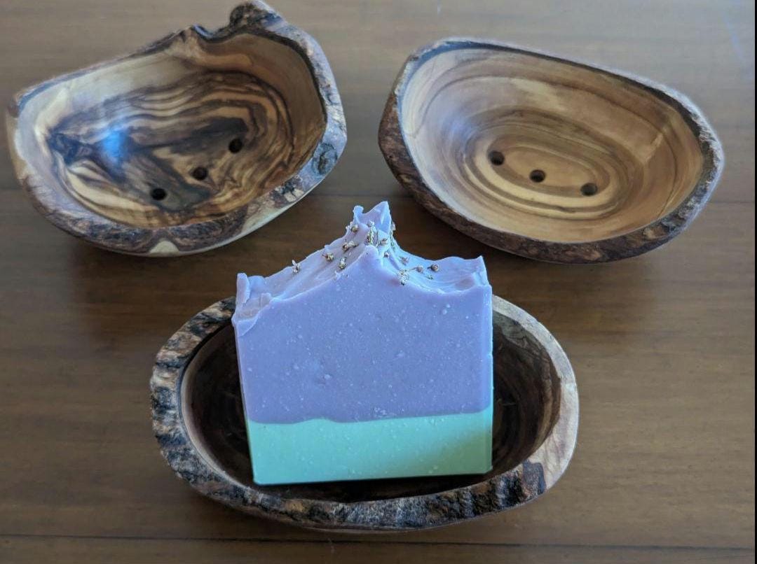 Rustic Live Edge Olive Wood Soap Dish - Etsy