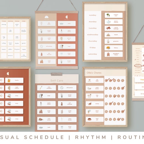 Visual Schedule Toddler Kids Daily Routine Chart Printable - Etsy