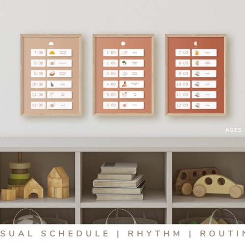 Visual Schedule Toddler Kids Daily Routine Chart Printable - Etsy