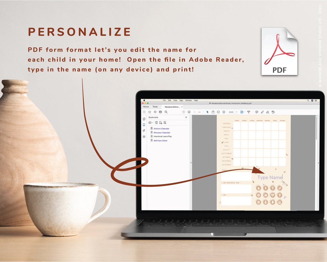 Well-being Chart for Kids Visual Calendar Unicorn - Etsy