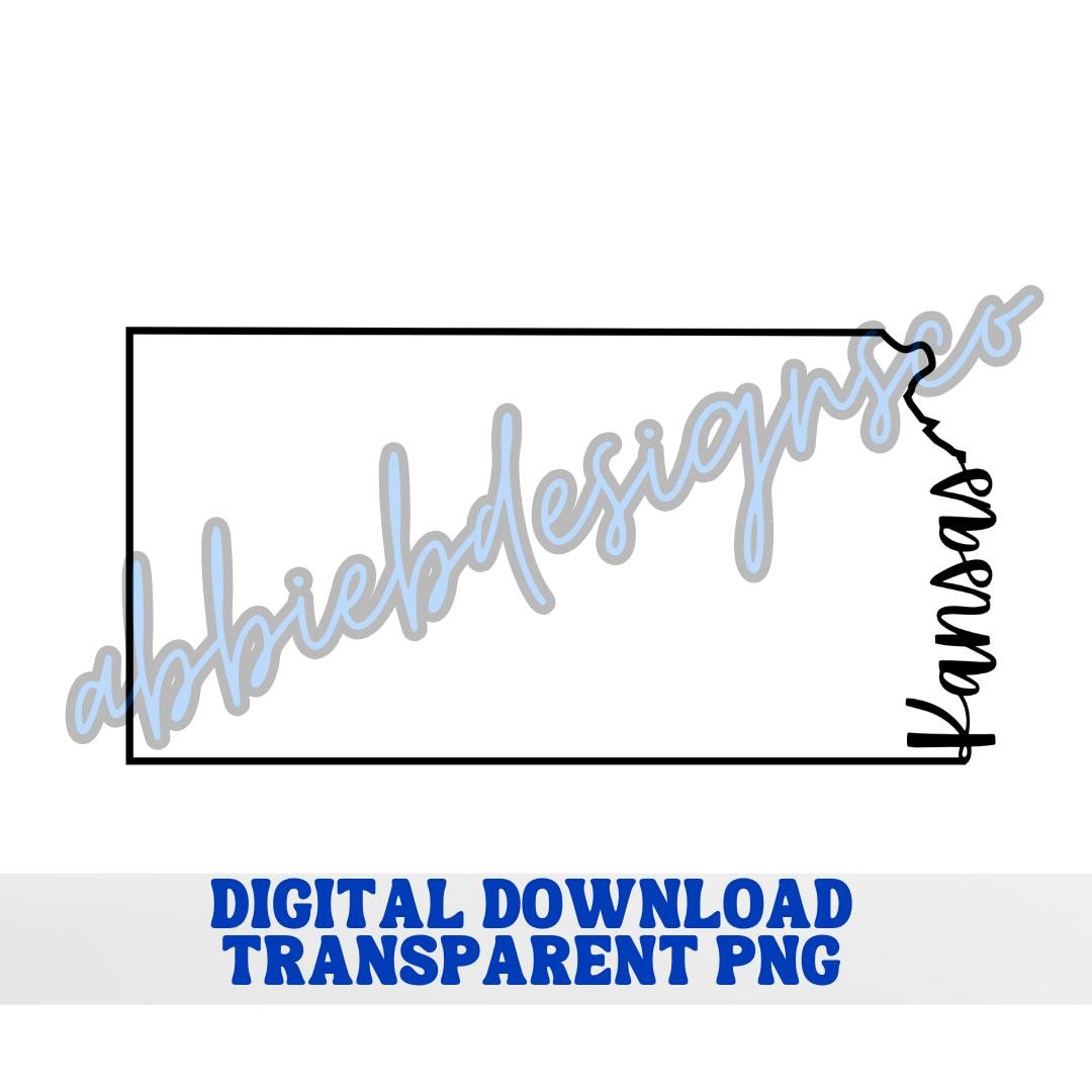 Kansas State Outline PNG: Transparent Cut File (commercial Use) - Etsy