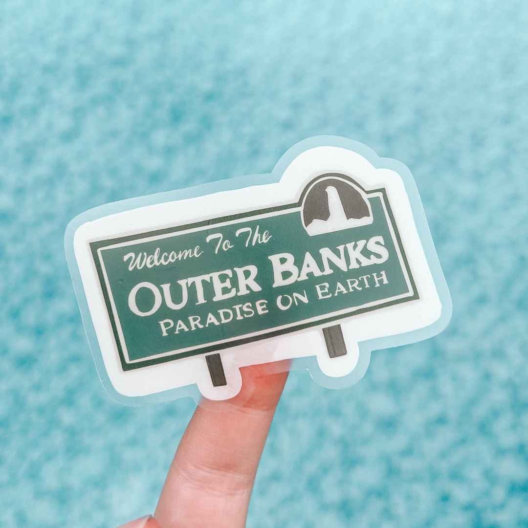 OUTERBANKS // OBX Waterproof Sticker With Clear Outline - Etsy