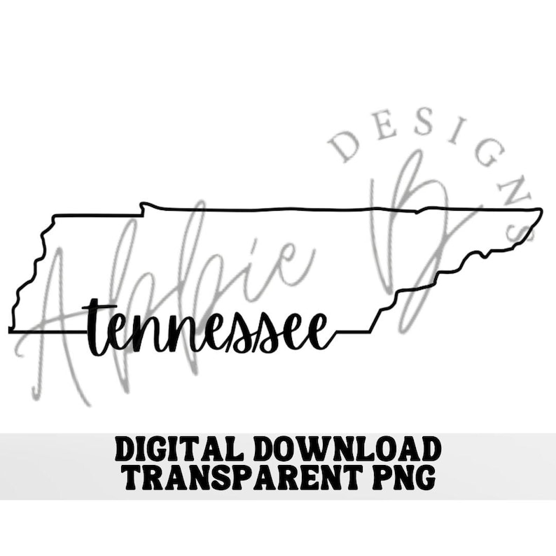 Tennessee State Outline PNG | Transparent Vector Cut File (digital ...