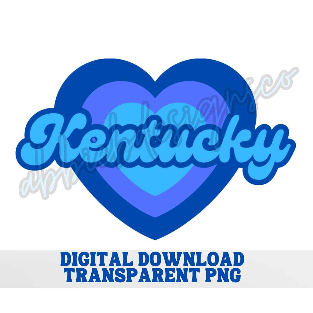 Kentucky Blue Heart PNG: Valentine Cricut Sublimation (digital Download ...