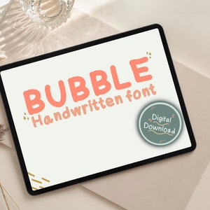 Bubble Handwritten Font // Ios Font, Procreate, Digital Planning ...