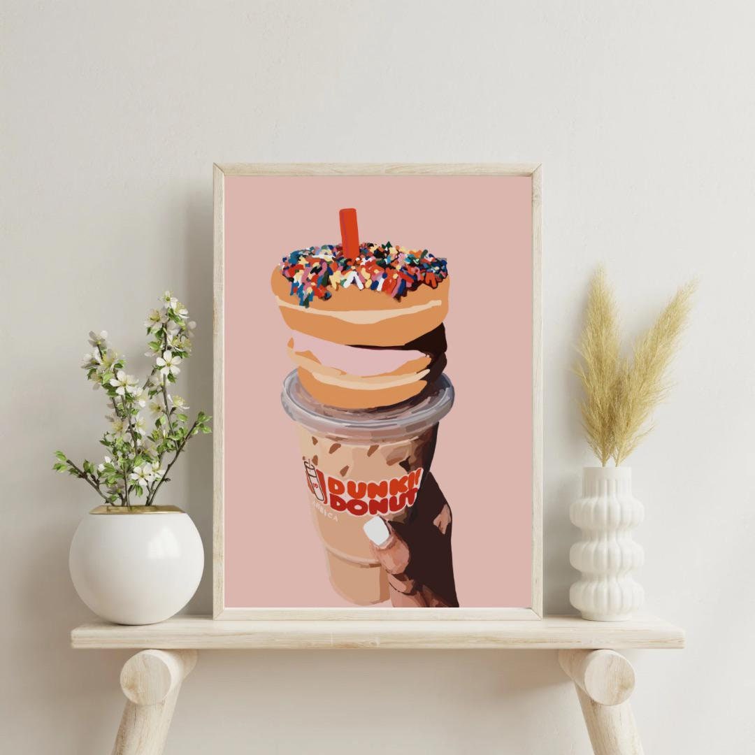 Dunkin Donuts Ice Coffee Art 8 X 10 Portrait DIGITAL DOWNLOAD - Etsy