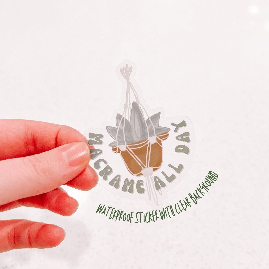 Macrame Hanging Plant Sticker // Vinyl Sticker // Gifts for Plant ...