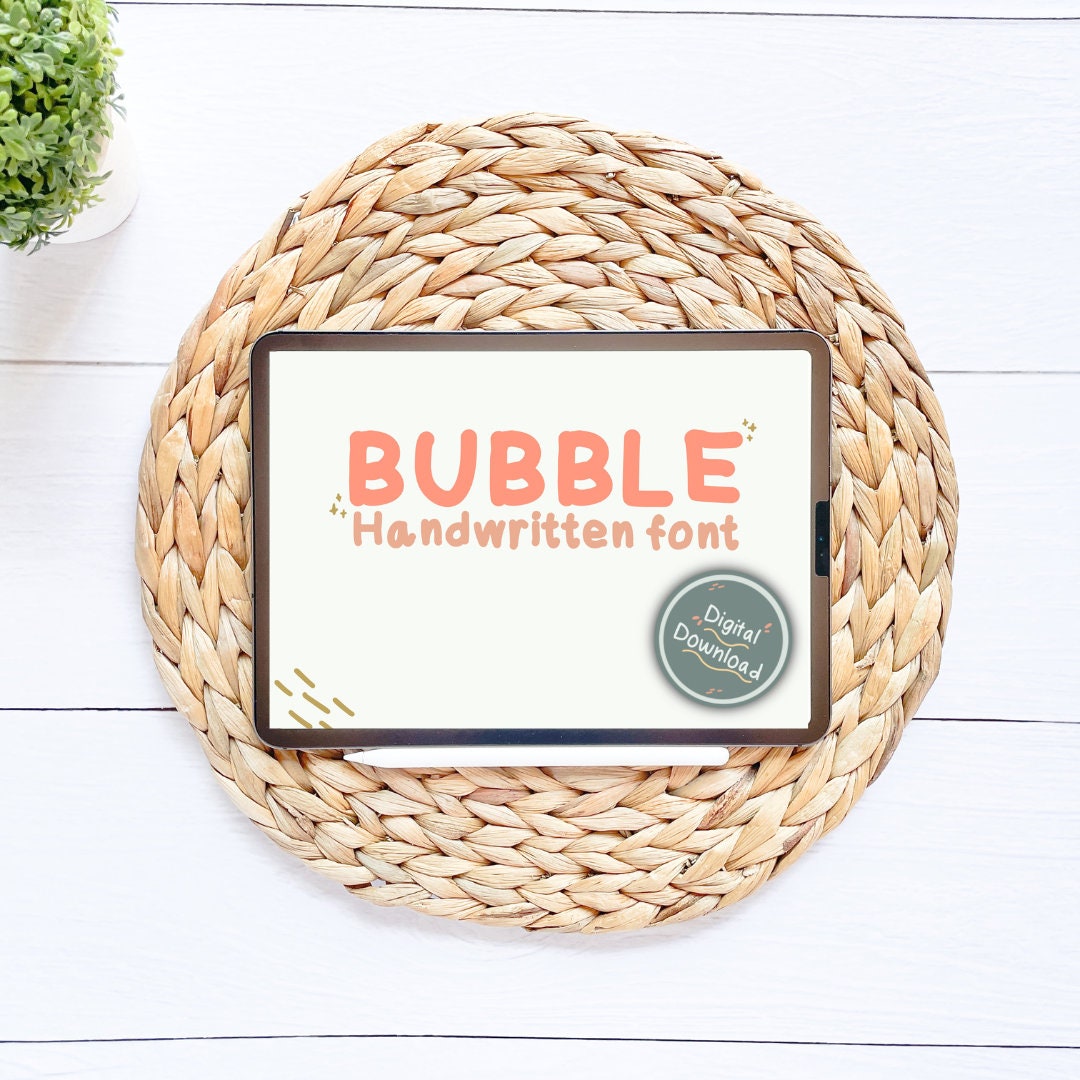 Bubble Handwritten Font // Ios Font, Procreate, Digital Planning ...