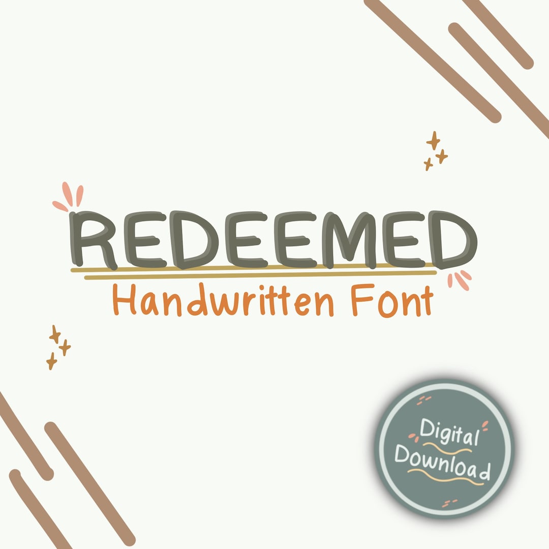 Redeemed Handwritten Font Digital Download Procreate - Etsy