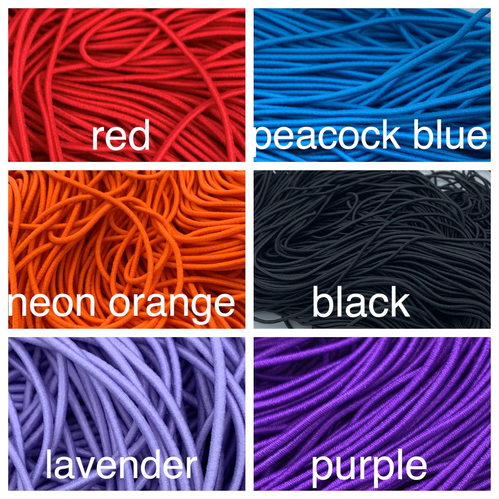 25 Yards 2mm Bundle Round Elastic Stretchy Flexible Thread String Cord ...