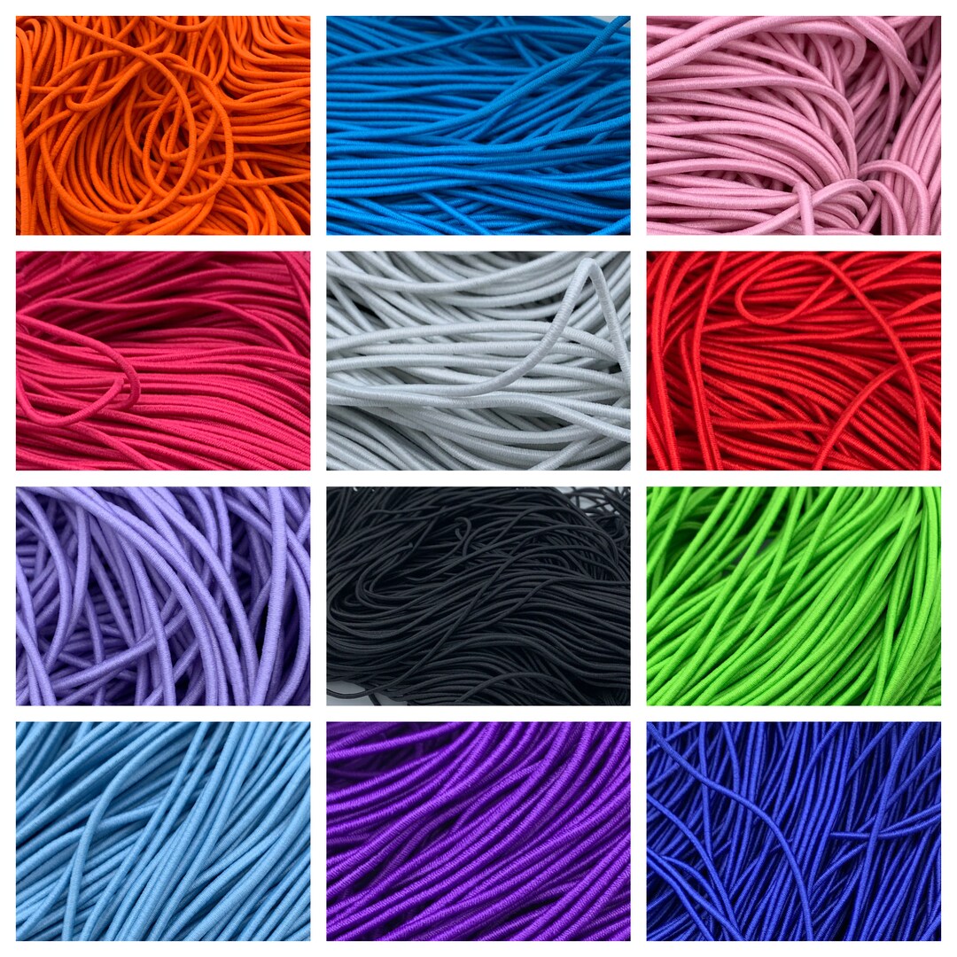 25 Yards 2mm Bundle Round Elastic Stretchy Flexible Thread String Cord ...