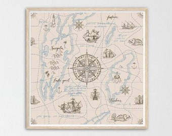 Nautical Chart Frame - Etsy UK