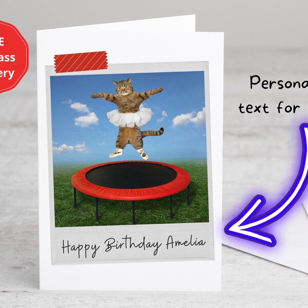 Trampoline Birthday Card - Etsy UK
