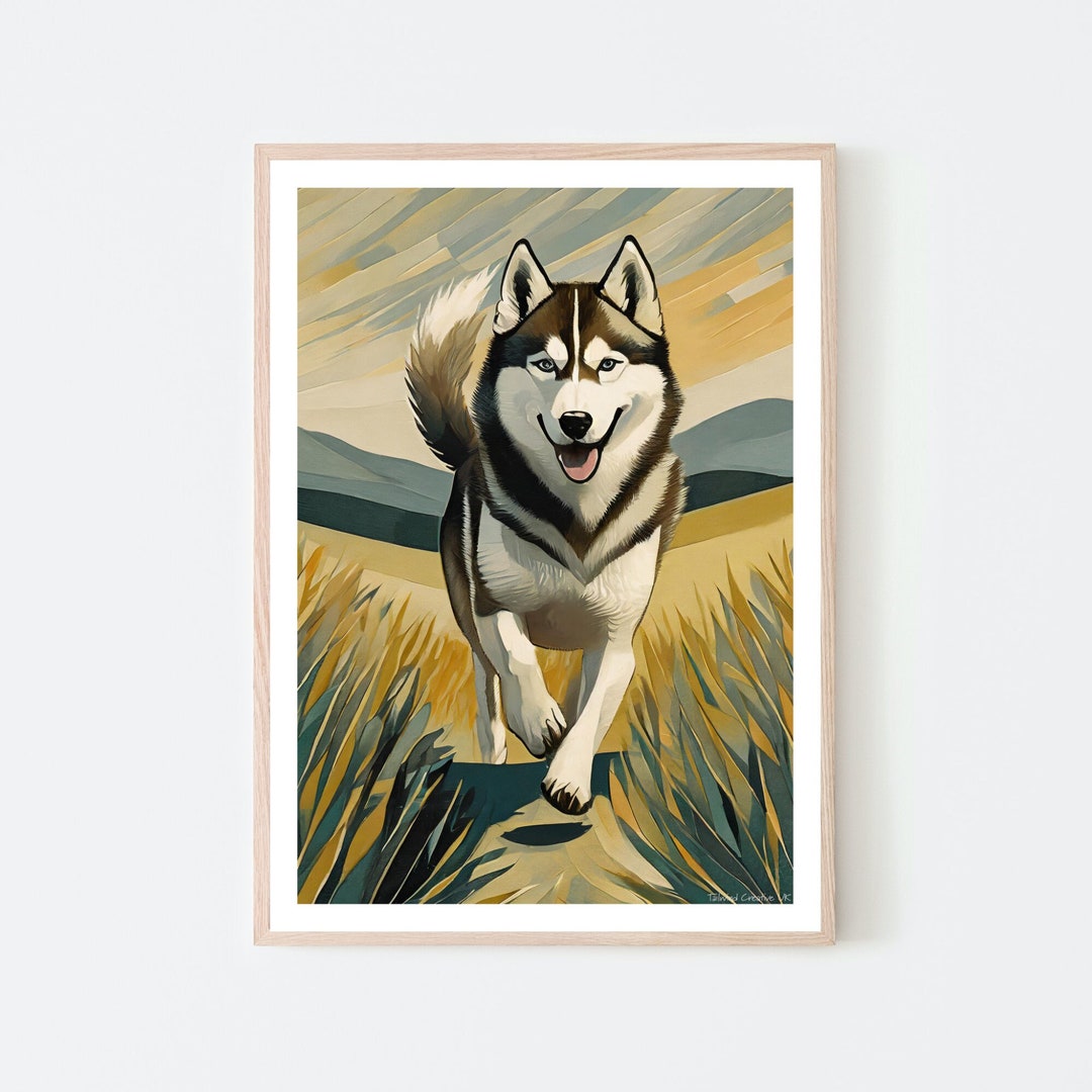 Husky Art Print Abstract Husky Picture Modern Husky Dog Print Perfect ...