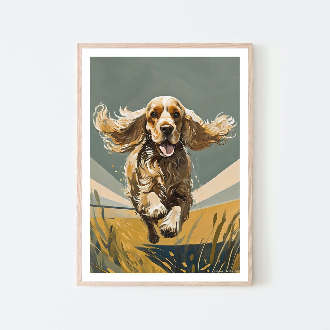 Golden Cocker Spaniel Art Print | Abstract Spaniel Picture | Modern ...