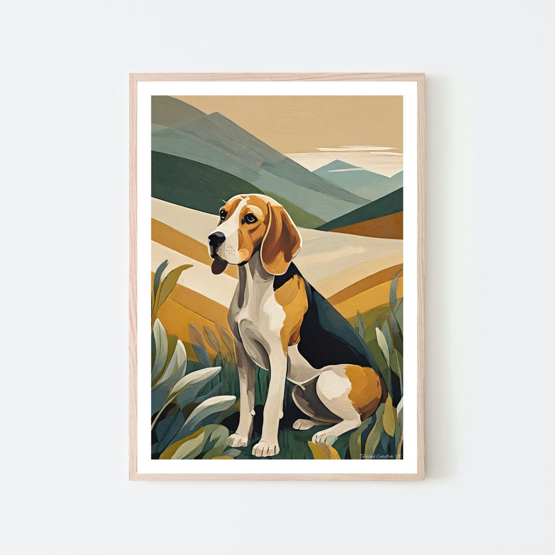 Beagle Art Print Modern Beagle Print Gift for Beagle Dog Owner Beagle ...