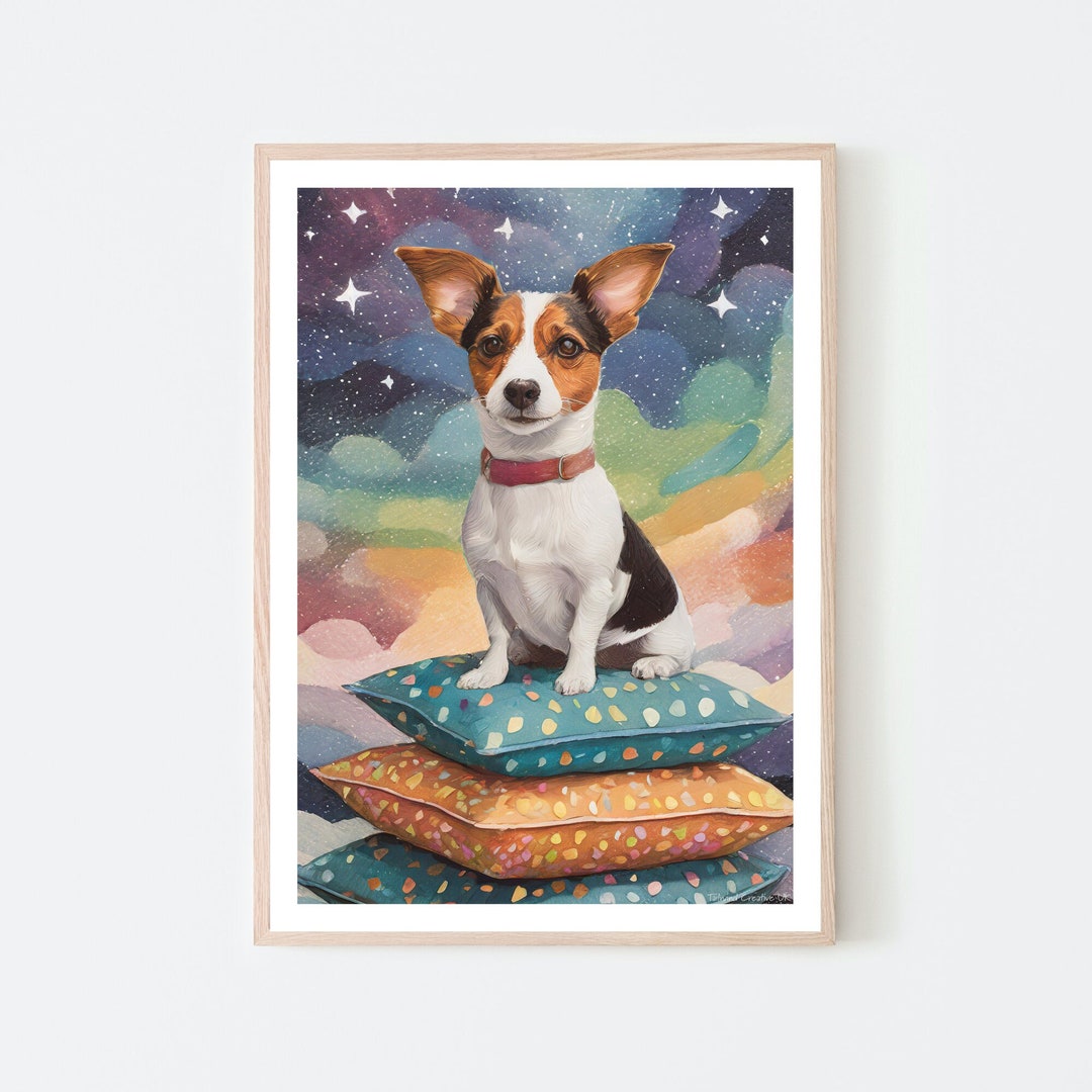 Jack Russell Print Starry Night Jack Russell Print Colourful Abstract ...