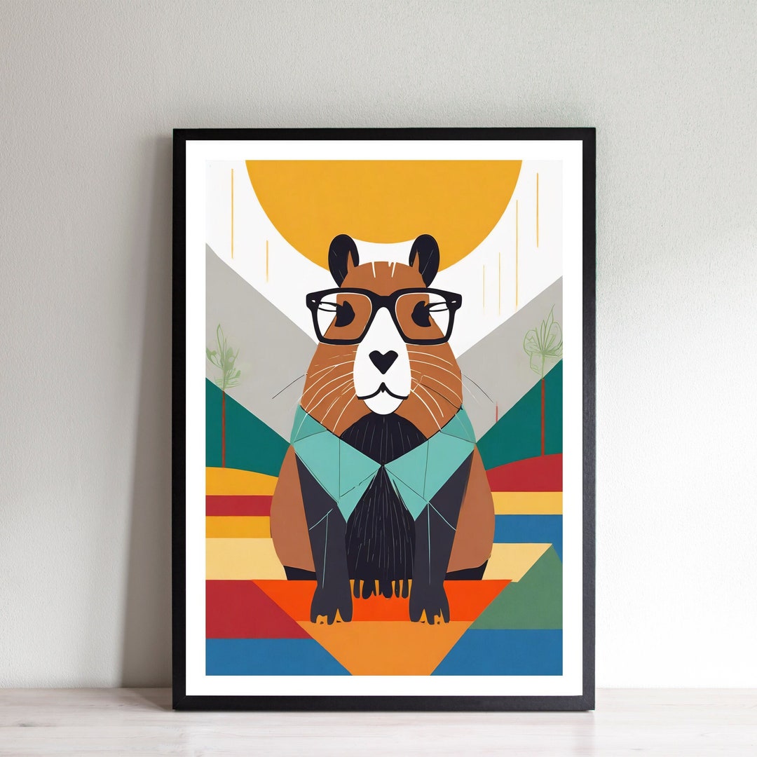 Capybara Print Fun Capybara Picture Colourful Abstract Capybara Picture ...