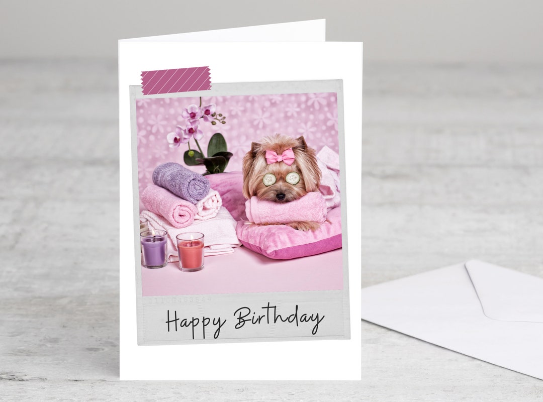 Yorkshire Terrier Birthday Card Funny Yorkie Greeting Cute Dog Design ...