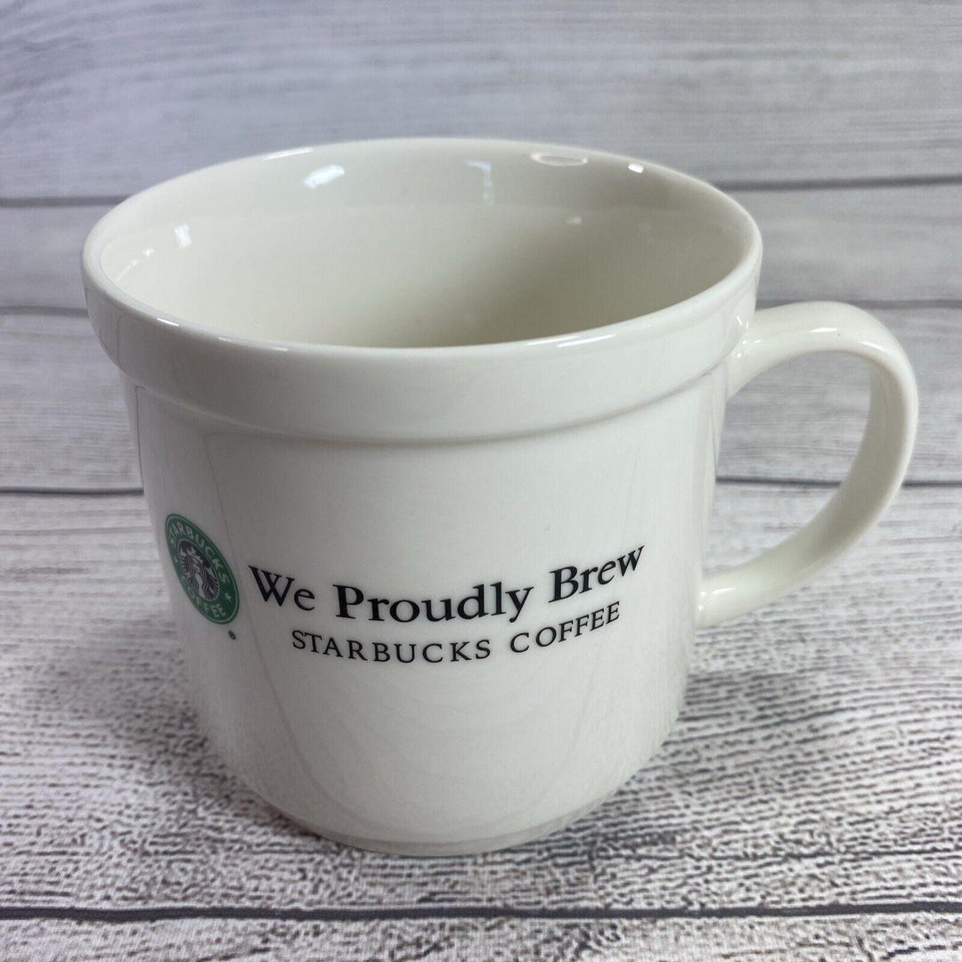 Vintage Starbucks Mug "we Proudly Brew Starbucks Coffee" Ceramic ...