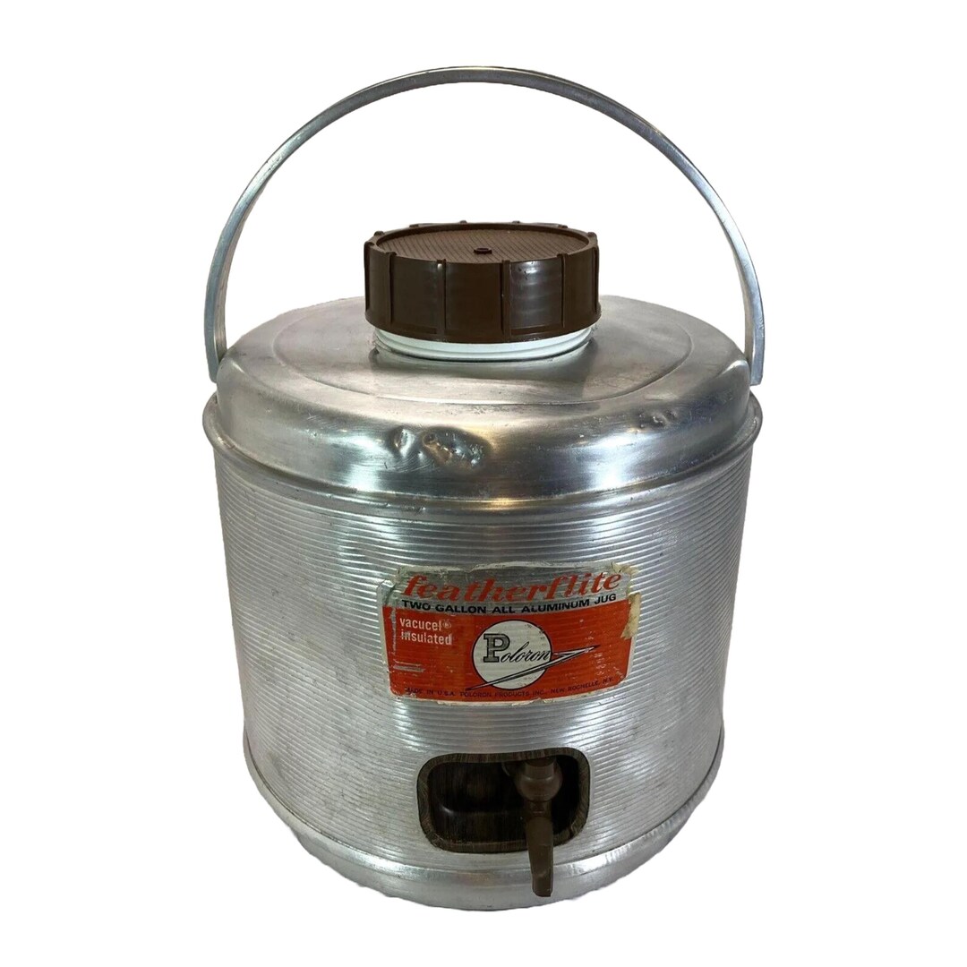 Vintage Poloron Featherflite 1 Gallon Aluminum Jug Insulated Drink ...