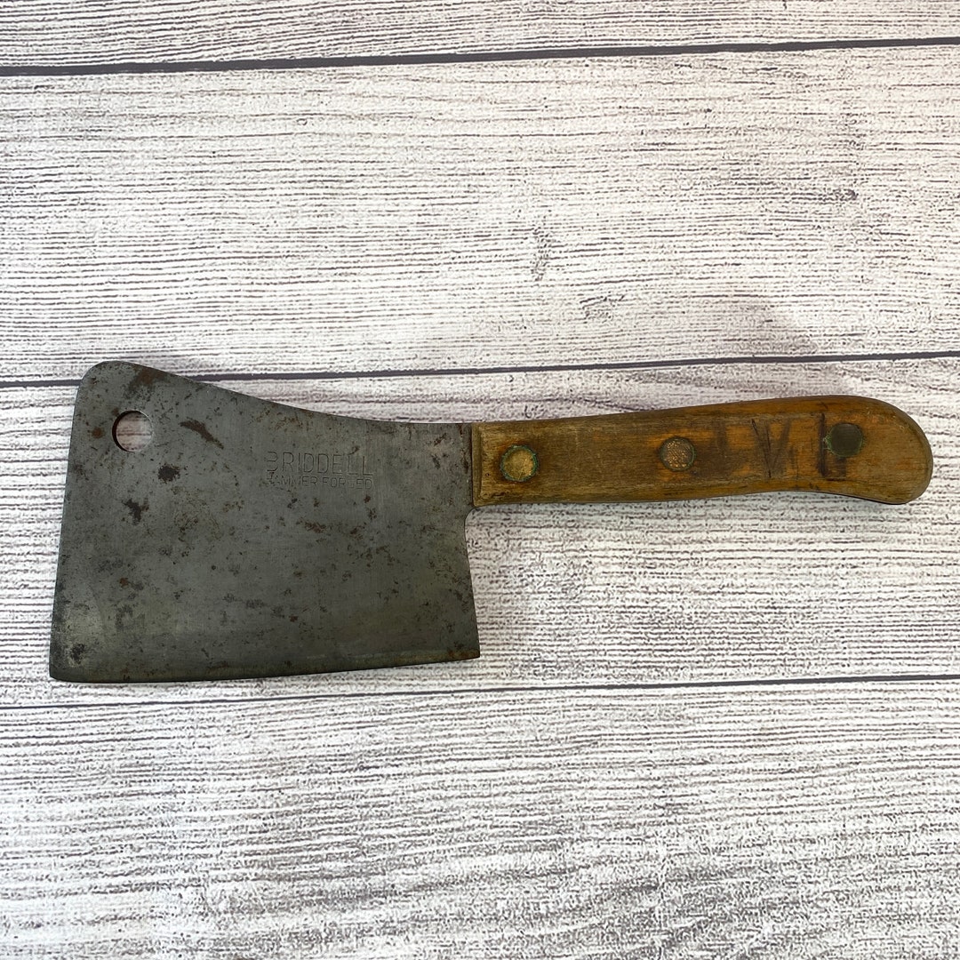 Vintage Briddell Meat Cleaver Hand Forged Steel Butcher Knife 6 Blade ...