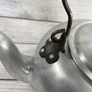 Vintage Cast Aluminum Large Tea Kettle Pot Coil Wire Handle TACU Co ...