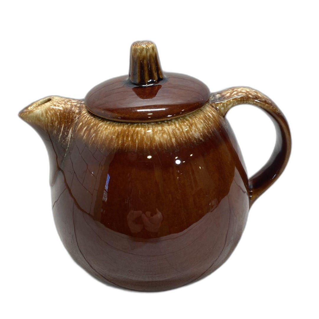 Vintage Hull Pottery Kathy Kale Teapot | Brown Drip Glaze | Oven Proof ...