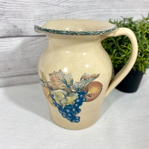 Home & Garden Party Pitcher Fruit Stoneware Jug 2002 7.5 Inches - Etsy