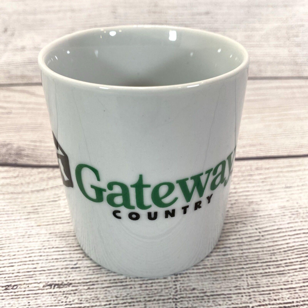 Vintage Gateway Country Mug White Coffee Cup Computer PC Logo Cow Tech ...