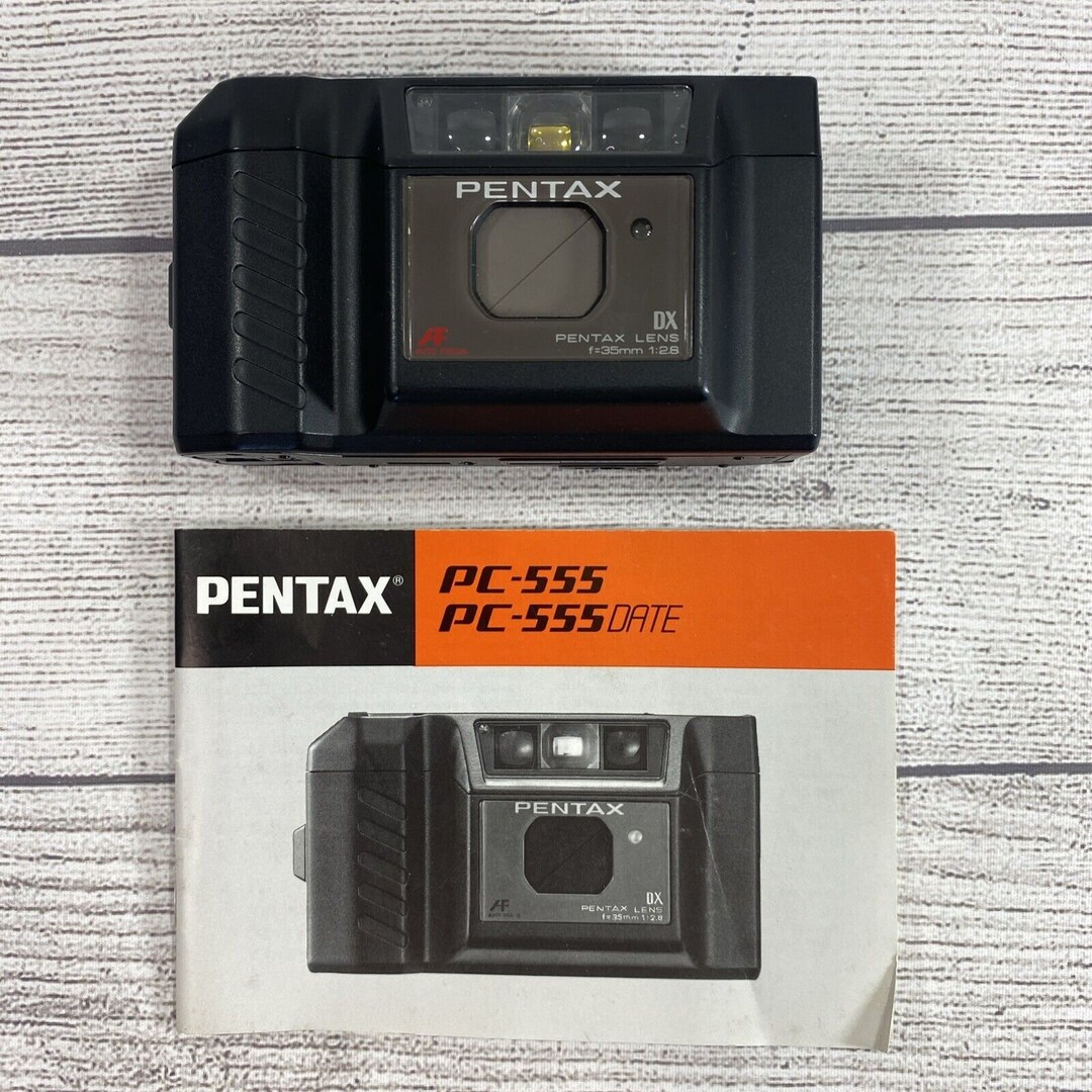 PENTAX PC-555 35mm Point Shoot Film Camera & Booklet No Strap Power ...