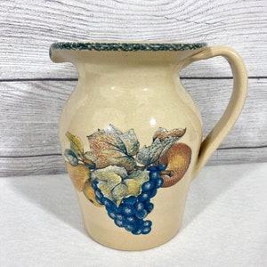 Home & Garden Party Pitcher Fruit Stoneware Jug 2002 7.5 Inches - Etsy