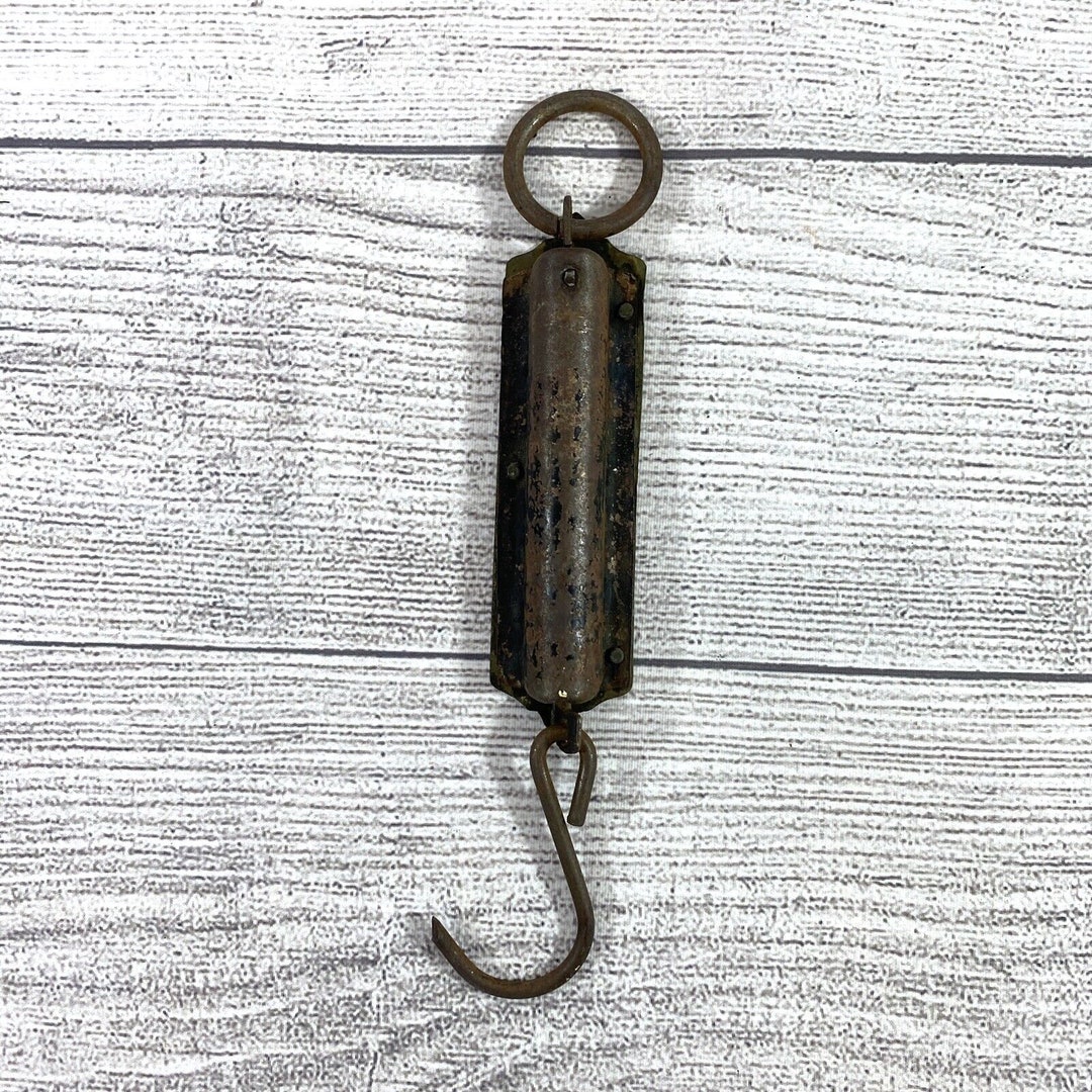 Antique Brass Hanging Scale Excelsior Improved Spring Balance 20 Lb USA ...