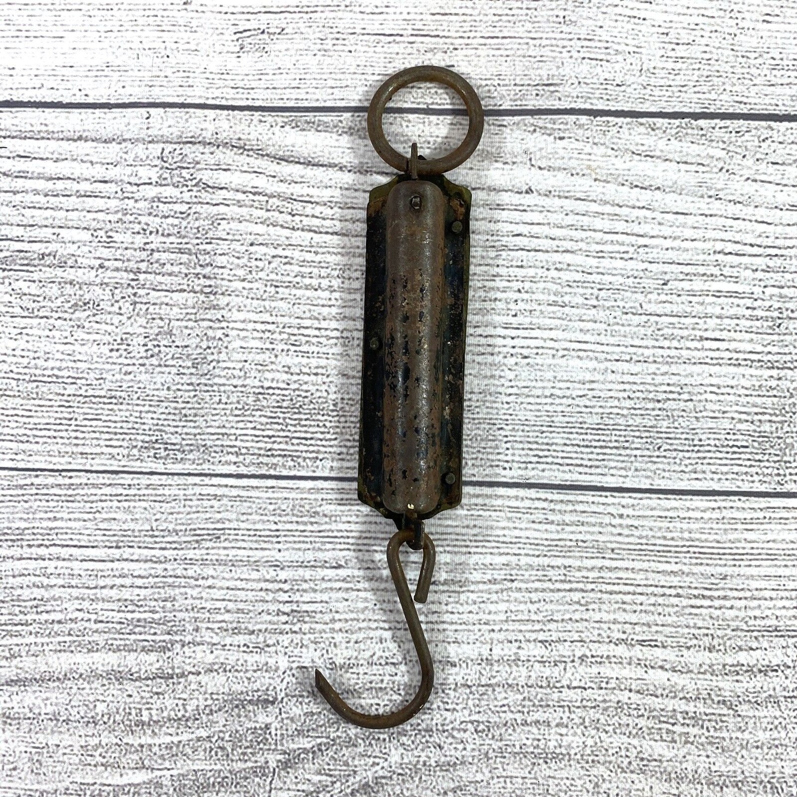 Antique Brass Hanging Scale Excelsior Improved Spring Balance 20 Lb USA ...