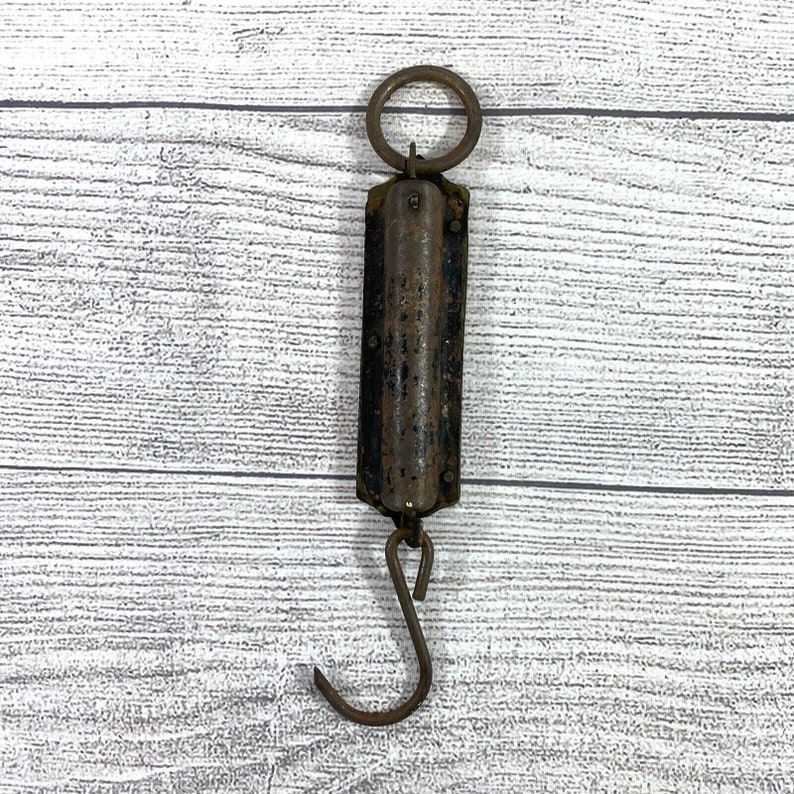 Antique Brass Hanging Scale Excelsior Improved Spring Balance 20 Lb USA ...