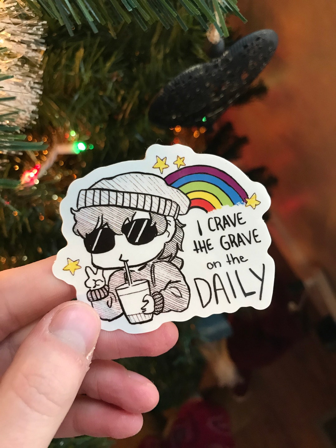 Crave the Grave Humorous Vinyl Sticker - Etsy