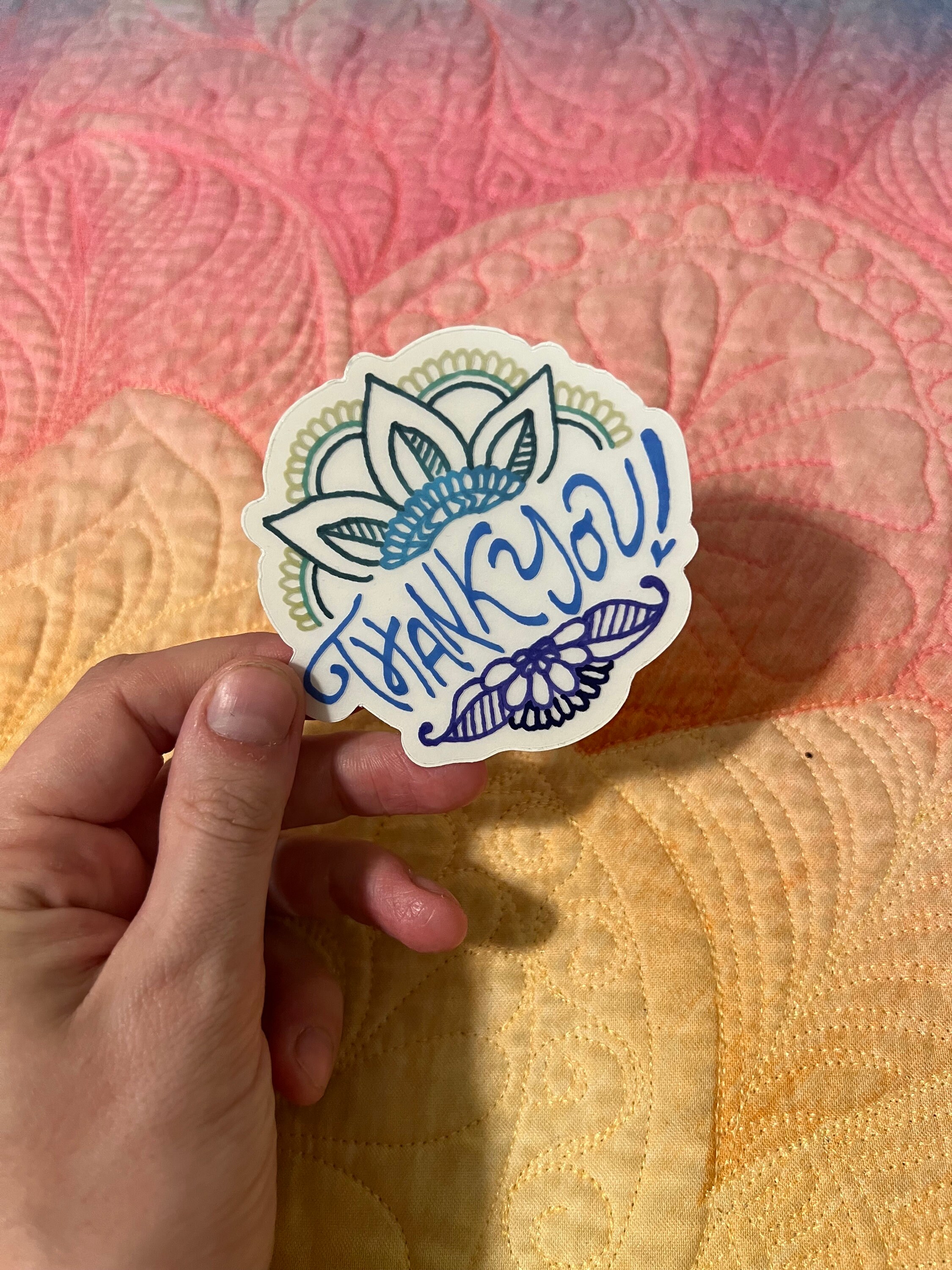 Thank You Vinyl Sticker - Etsy