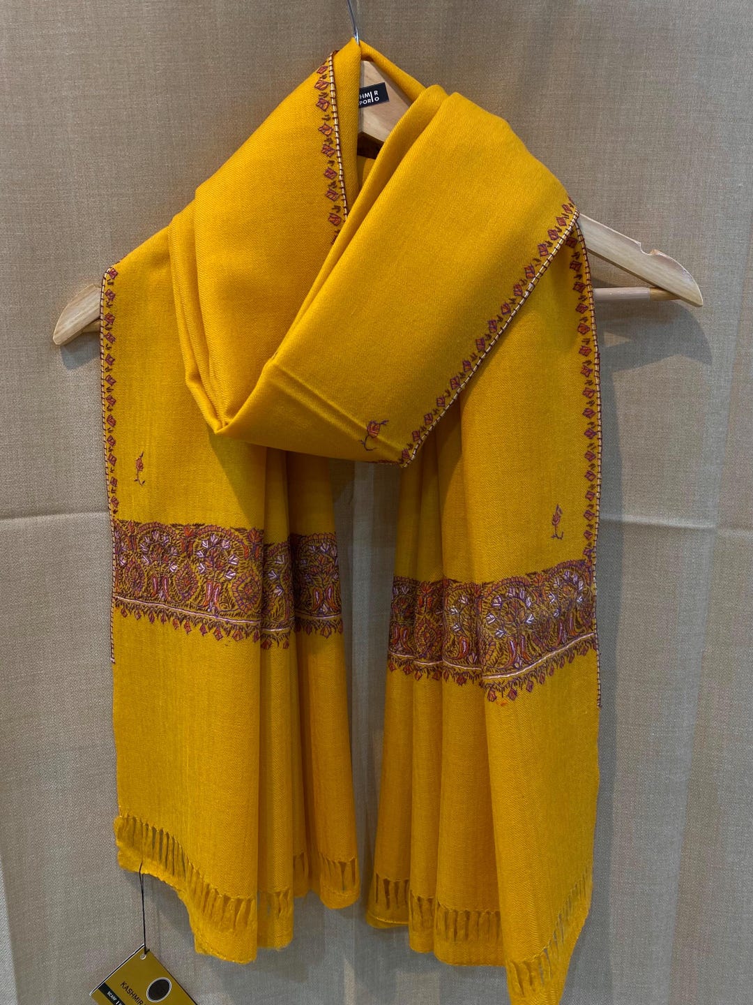 Kashmiri Sozni Embroidery Pure Cashmere Soft Warm Handmade Scarf ...