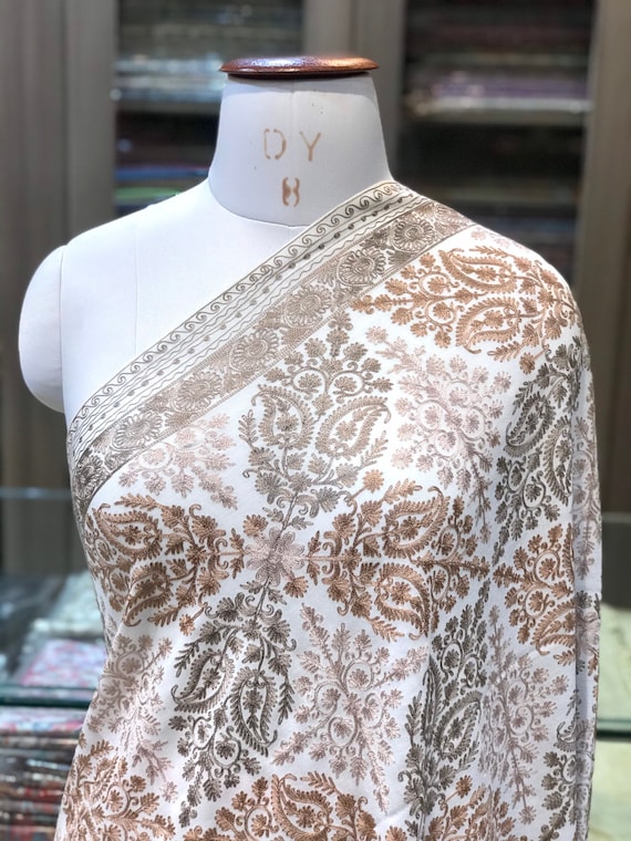 Kashmiri Aari Embroidery Designer Pure Cashmere Shawl - Etsy