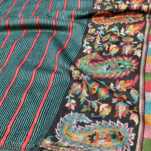 Kashmiri Kani Embroidery Designer Shawl, Pure Cashmere Wrap, Cashmere ...