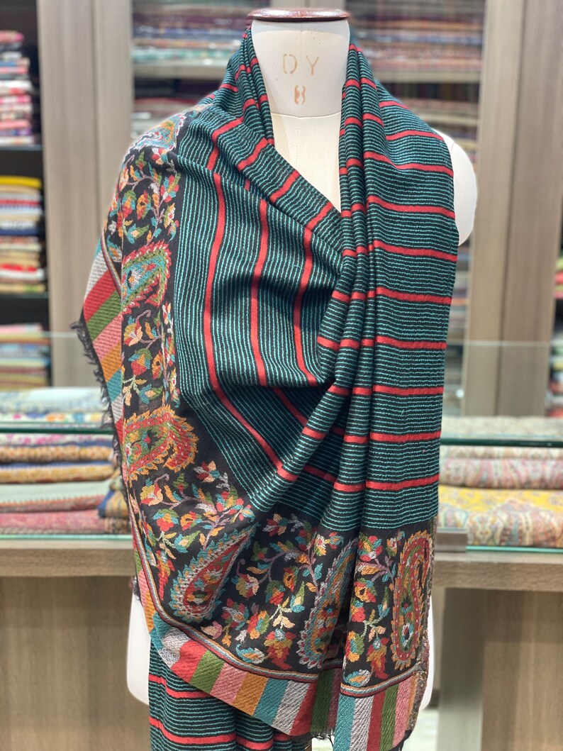 Kashmiri Kani Embroidery Designer Shawl Pure Cashmere Wrap - Etsy