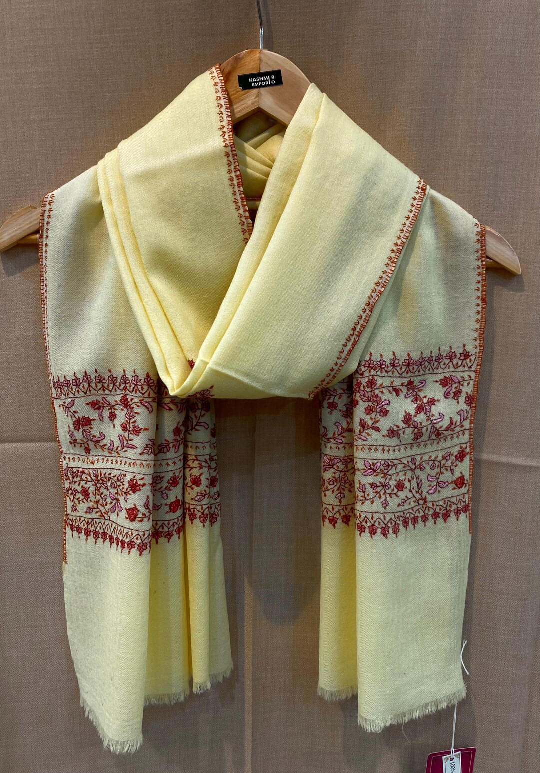 Kashmiri Sozni Embroidery Pure Cashmere Soft Warm Handmade Scarf ...
