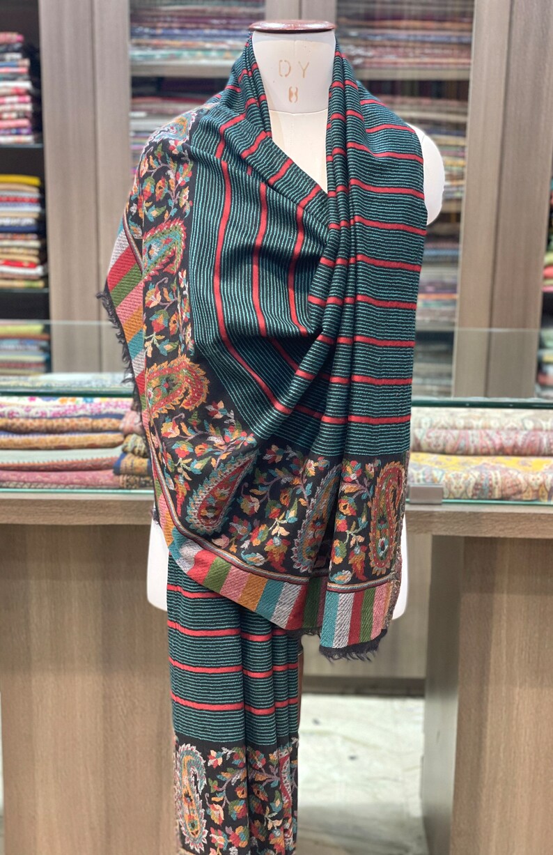 Kashmiri Kani Embroidery Designer Shawl Pure Cashmere Wrap - Etsy